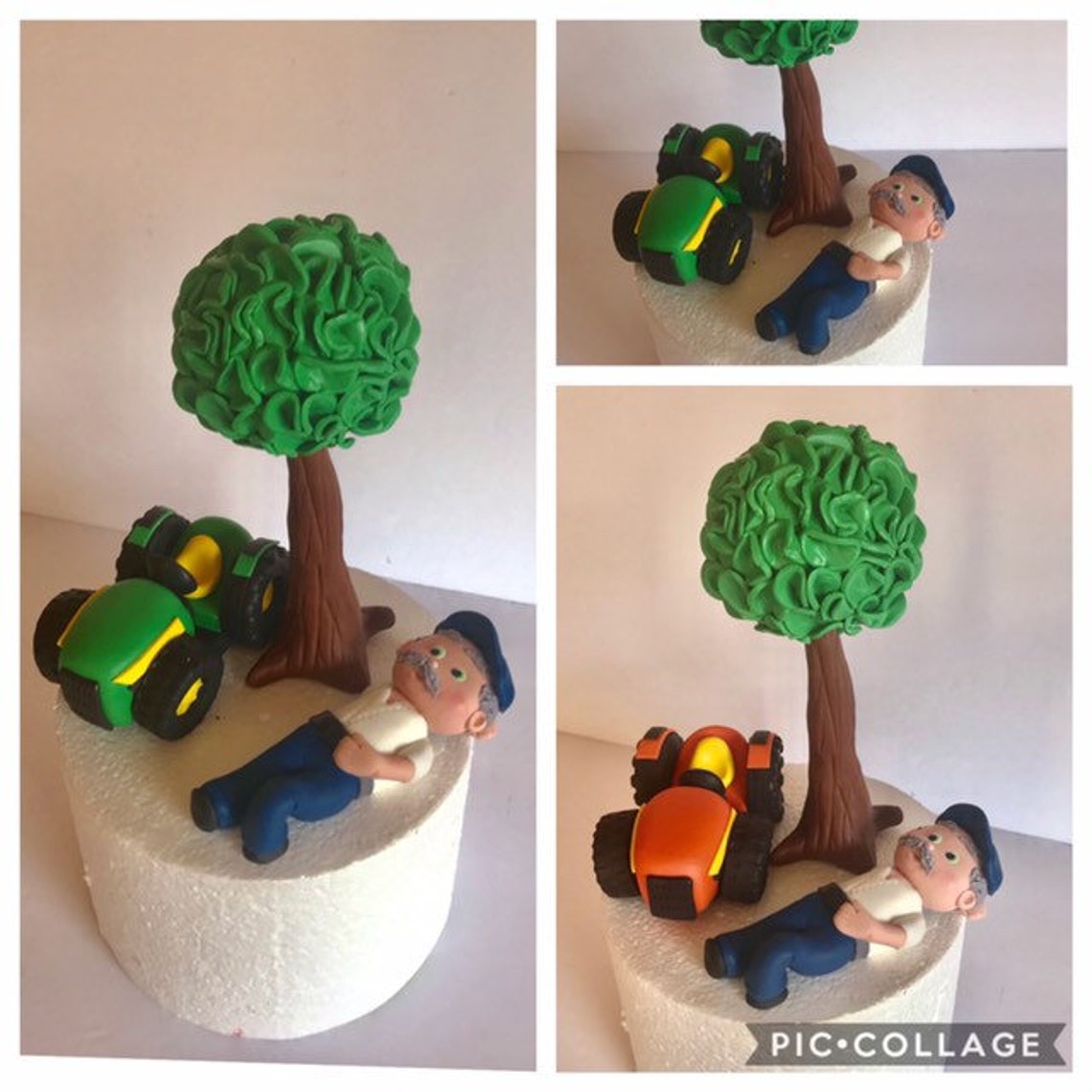 Fondant Tractor Lawn Mower Farmer Cake Topper Decoration - Etsy UK