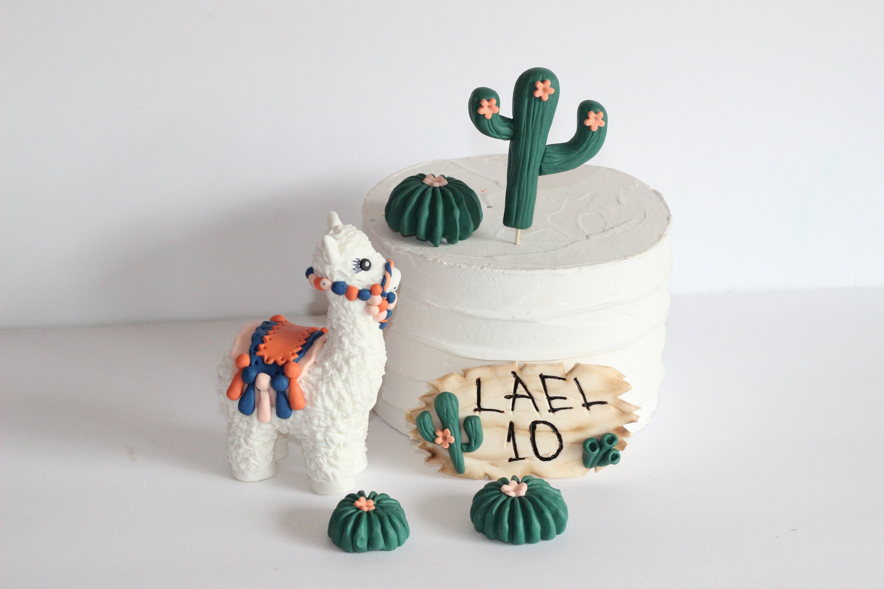 Fondant Llama and Cactus Decorations Cake Topper - Etsy