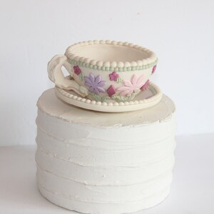 Fondant Tea Cup Cake Topper Tea Party - Etsy