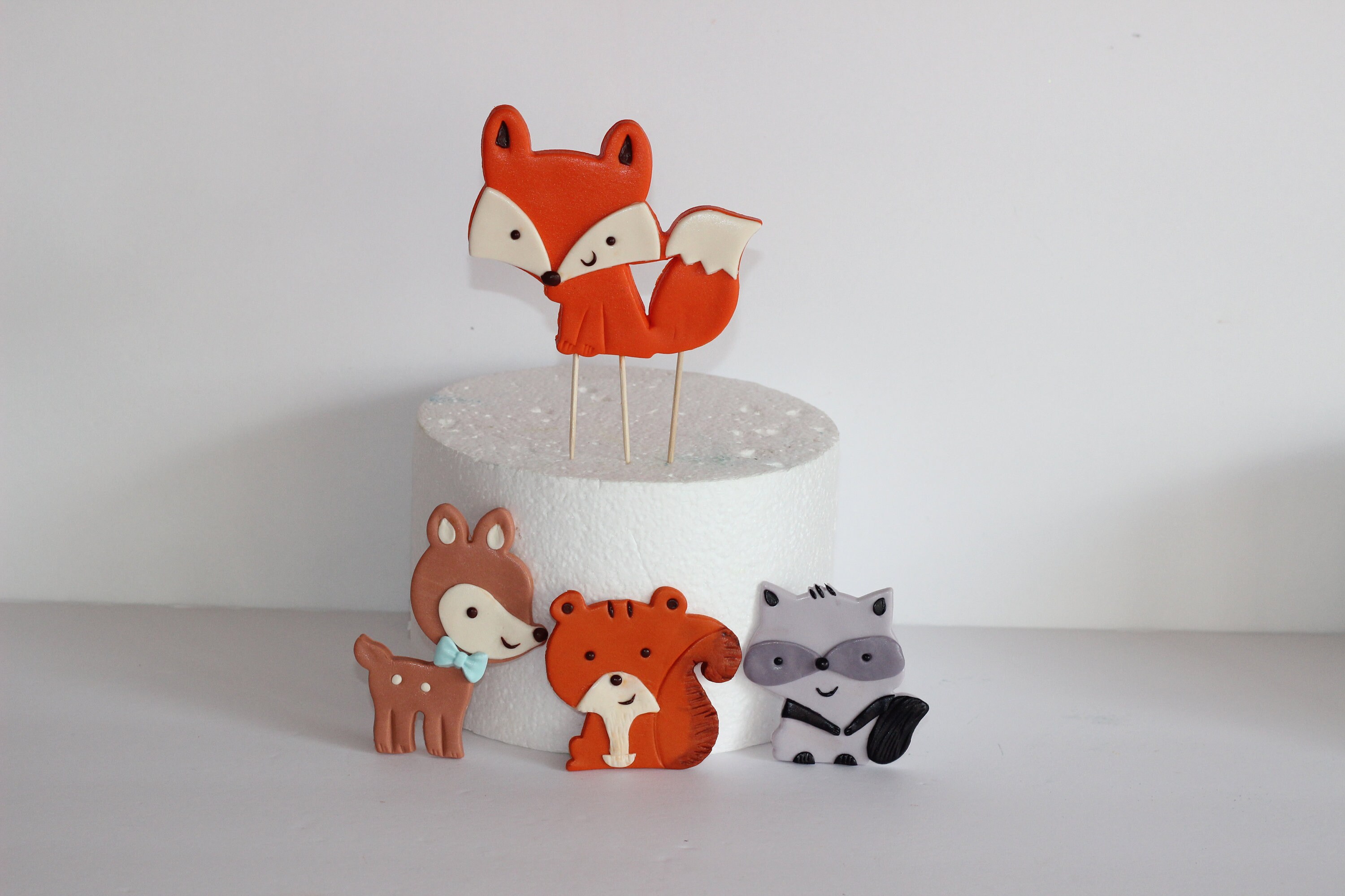 Fondant Woodland Cake Toppers Fox Raccoon Squirrel Reindeer - Etsy