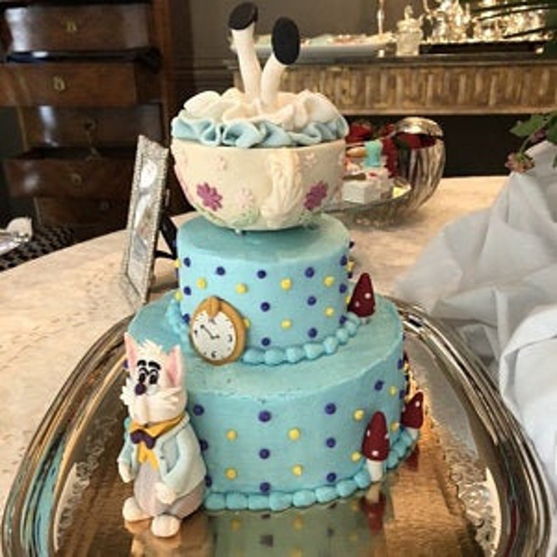 Fondant Tea Cup Rabbit Cat Lock Cake Topper - Etsy