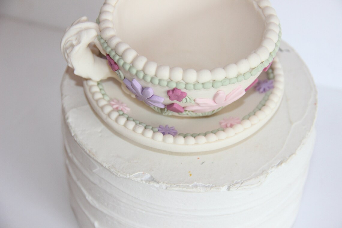 Fondant Tea Cup Cake Topper Tea Party - Etsy