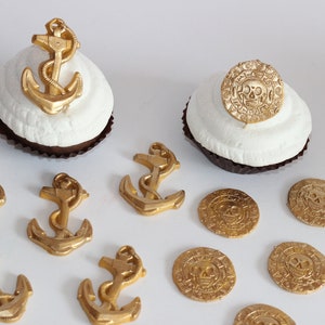 Fondant Anchors or Pirate Coins Cake Topper - Etsy