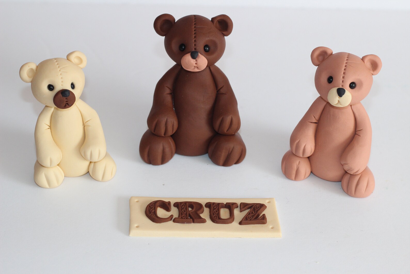 Fondant Teddy Bears Cake Topper Baby Shower Welcome Baby First - Etsy
