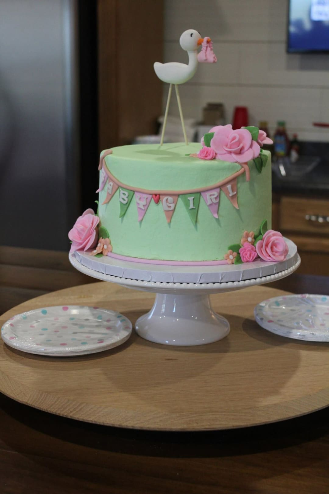 Fondant Stork Cake Topper: Baby Shower Decoration - Etsy