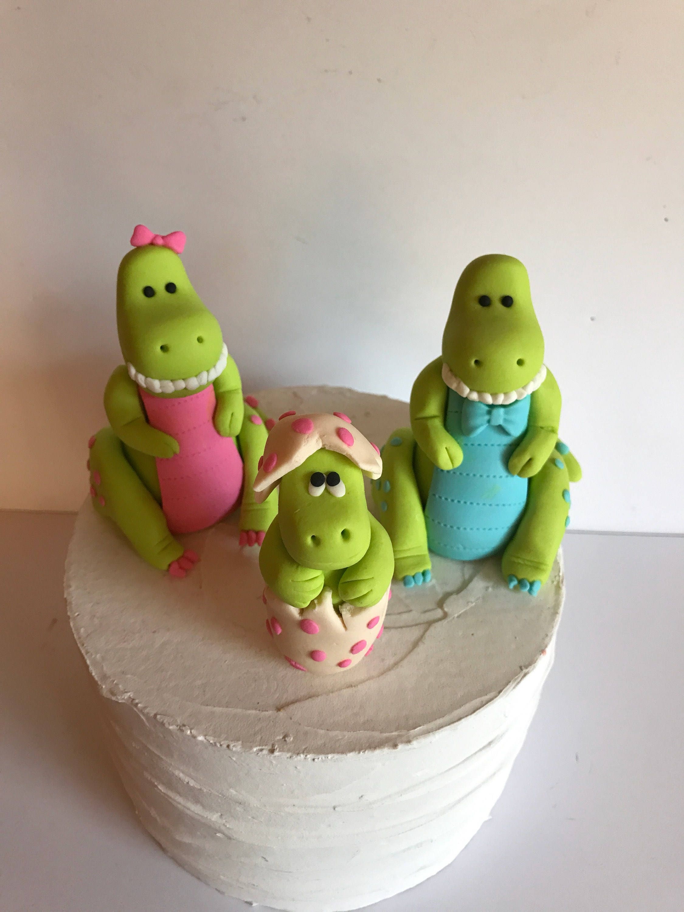 Fondant Dinosaurs Family Fondant Topper Birthday Cake - Etsy