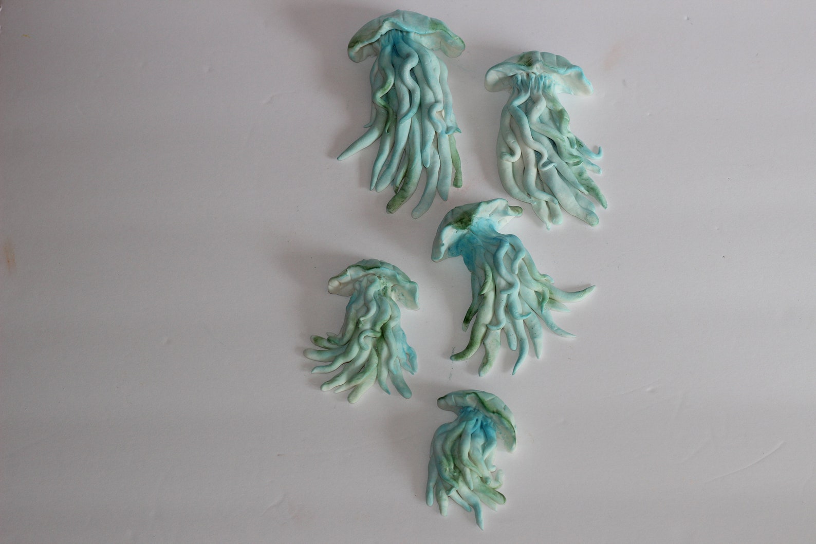 Fondant Jellyfish Fondant Decoration Sugar Cake Topper Ocean - Etsy