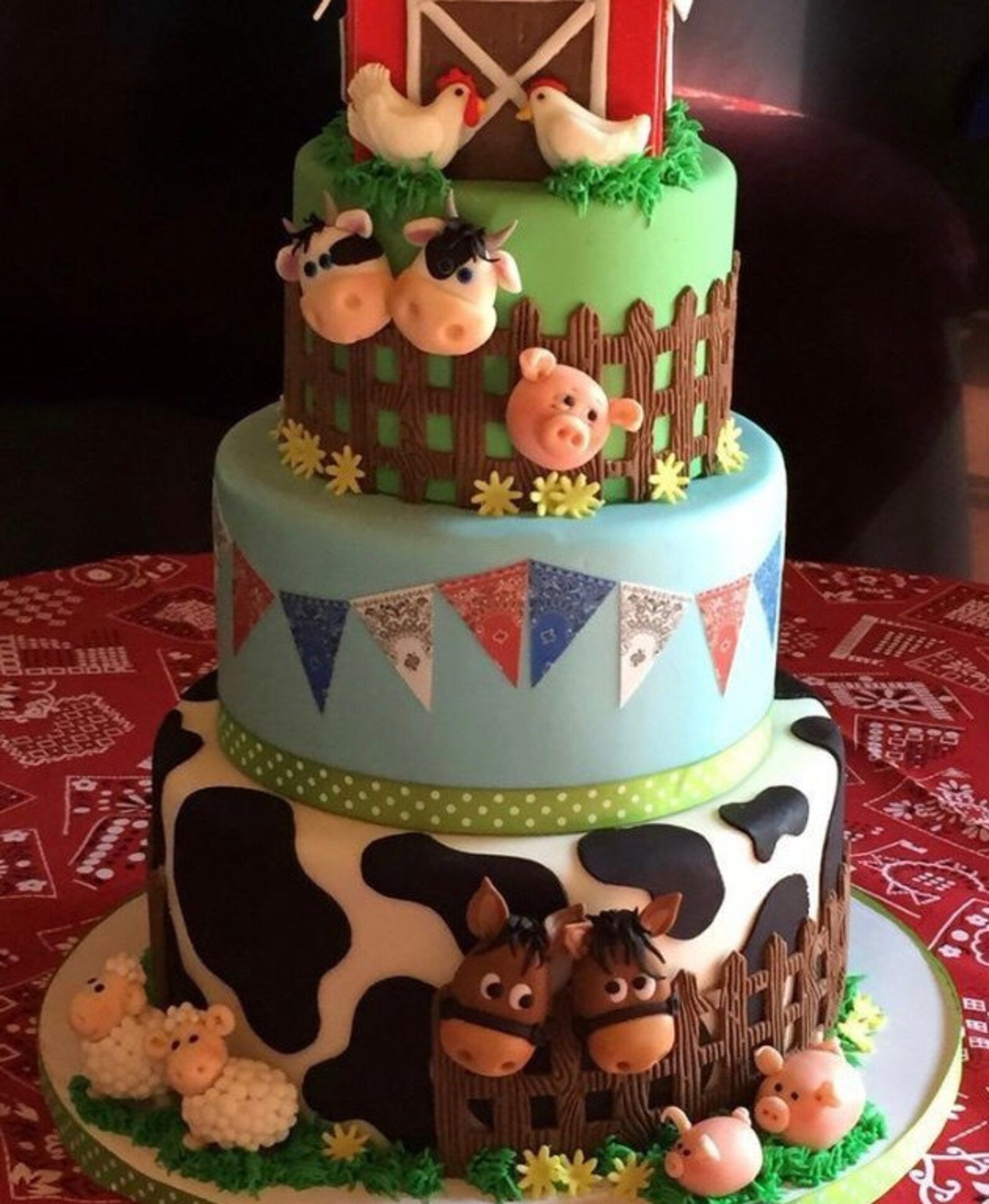 Fondant Farm Animals Cake Toppers: Handmade Barnyard Decoration - Etsy