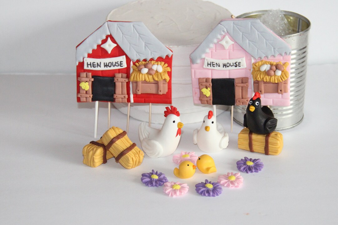 Fondant Chicken Coop Hen House Cake Decoration - Etsy