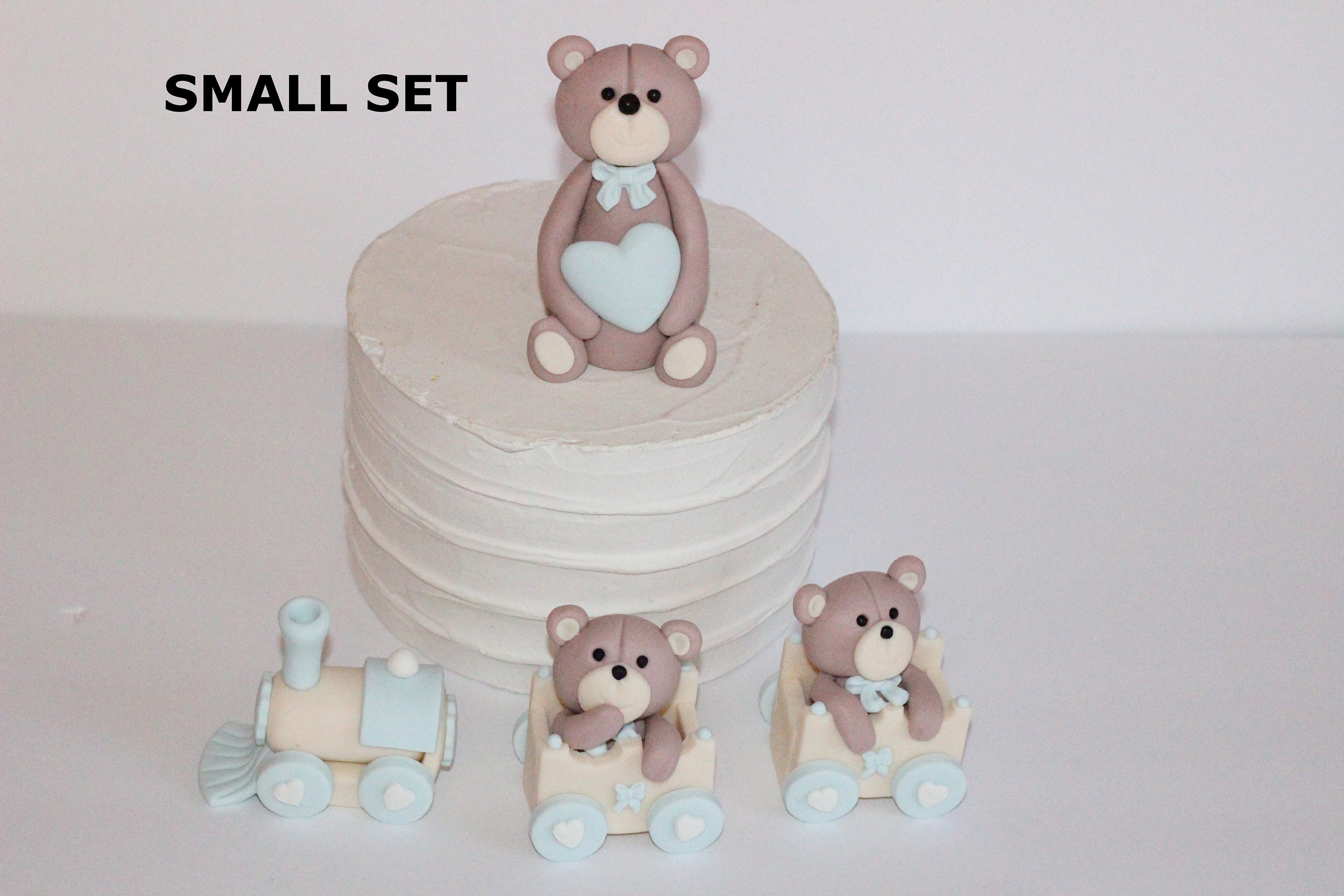 Fondant Teddy Bears and a Train Cake Topper Baby Shower - Etsy