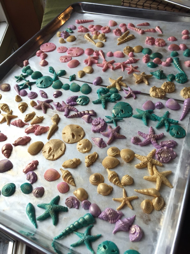 Mermaid Party 40 Sea Shells or 12 Mermaid Tails Mermaid Edible | Etsy