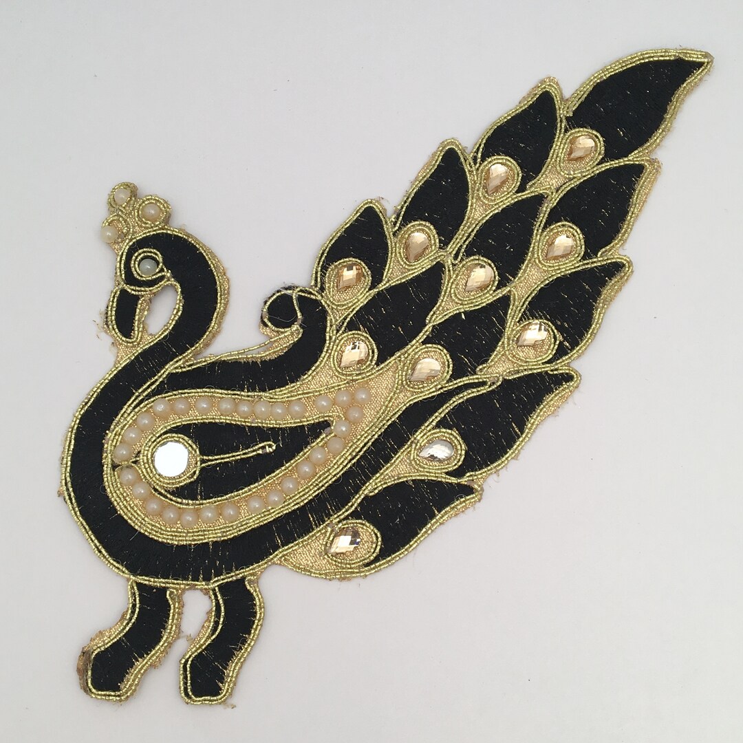 Peacock Patch Appliques,thread Embroidered Craft,indian Bridal Sewing ...