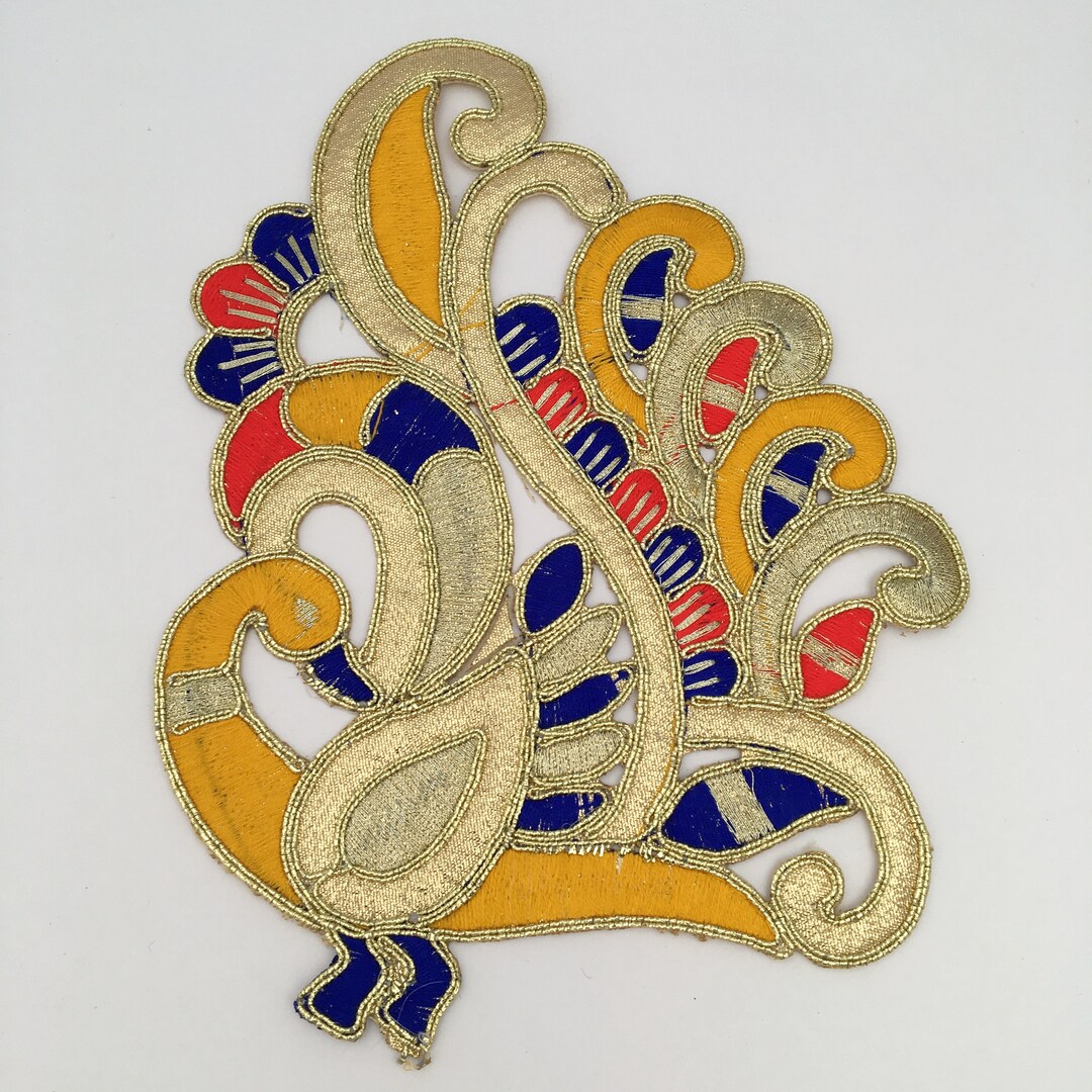 Peacock Patch Appliques,thread Embroidered Craft,indian Bridal Sewing ...