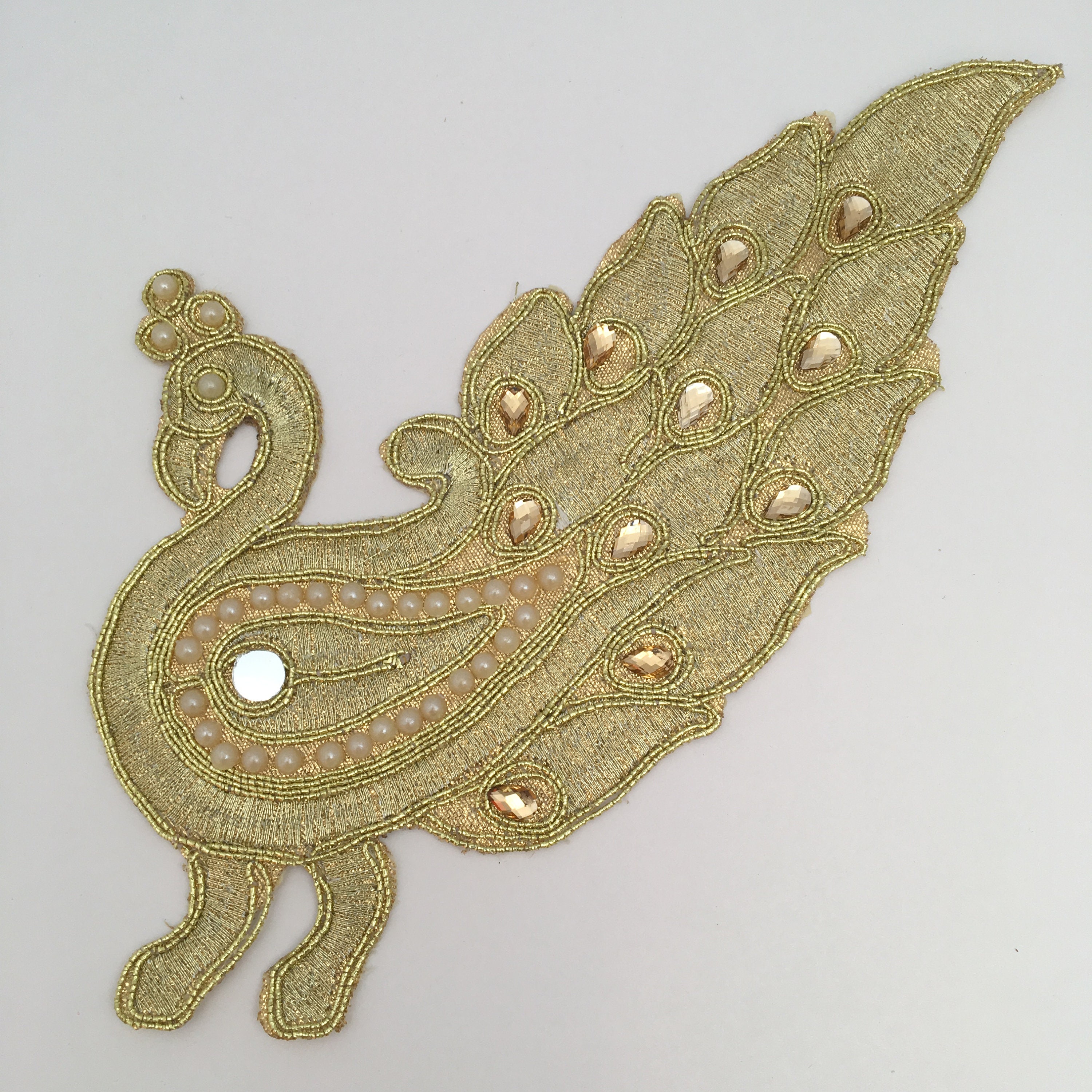 Peacock Patch Appliques,thread Embroidered Craft,indian Bridal Sewing ...