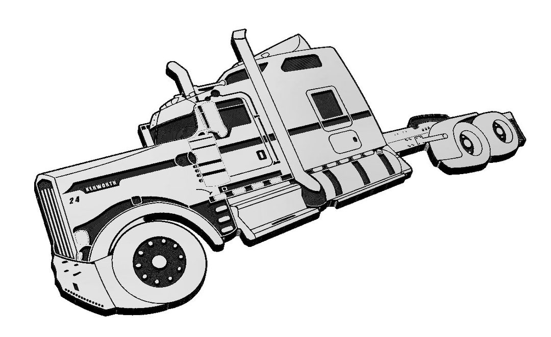 Semi Truck SVG, Peterbilt Kenworth Vector, CNC Laser Cut File - Etsy