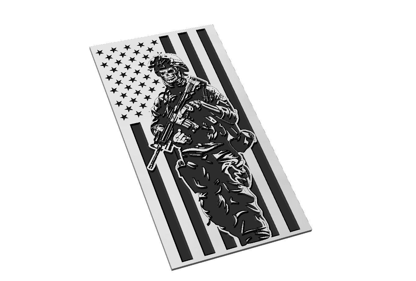 American Flag With Skeleton Soldier SVG Military Veteran - Etsy