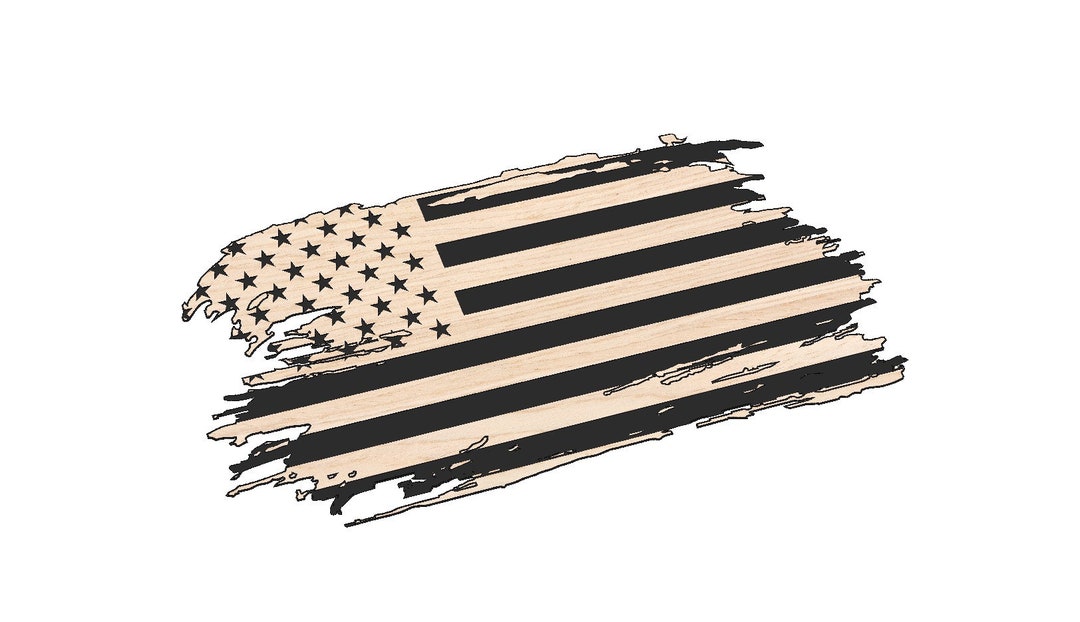 Tattered American Flag SVG, Laser Cut Vector File - Etsy