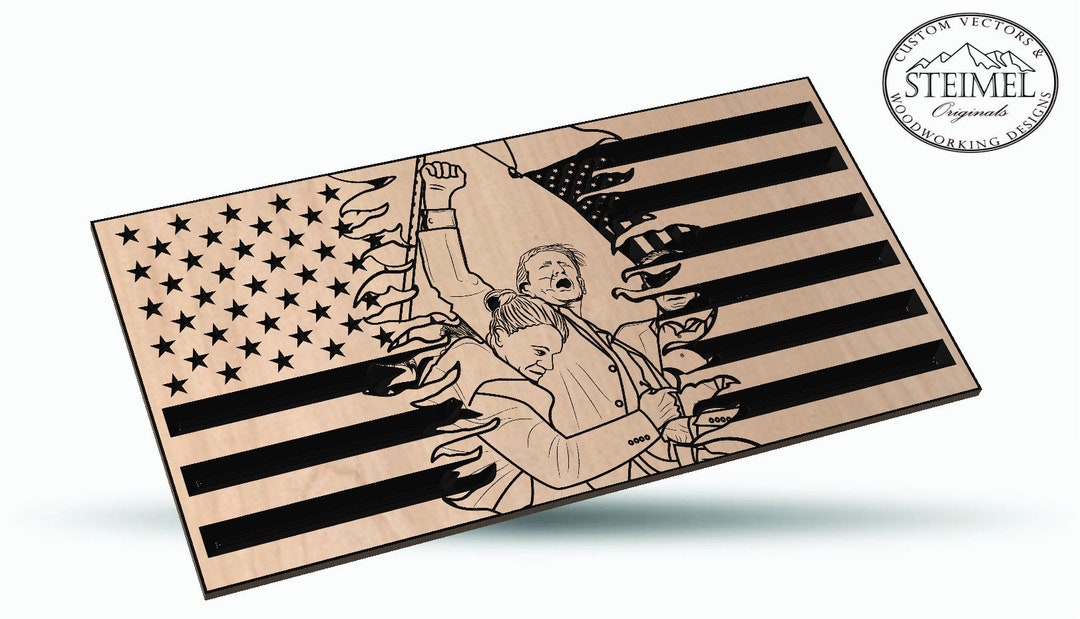 Trump Rising up Centered Tattered Flag Render, America, Trump, USA ...