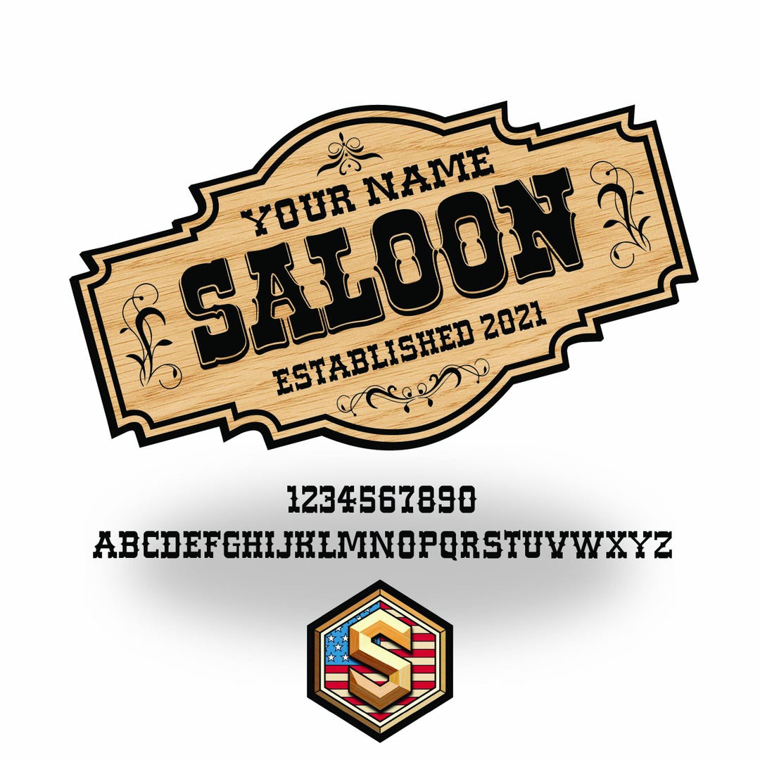 Custom Saloon Sign SVG, Western Bar Decor, Laser Cut File - Etsy
