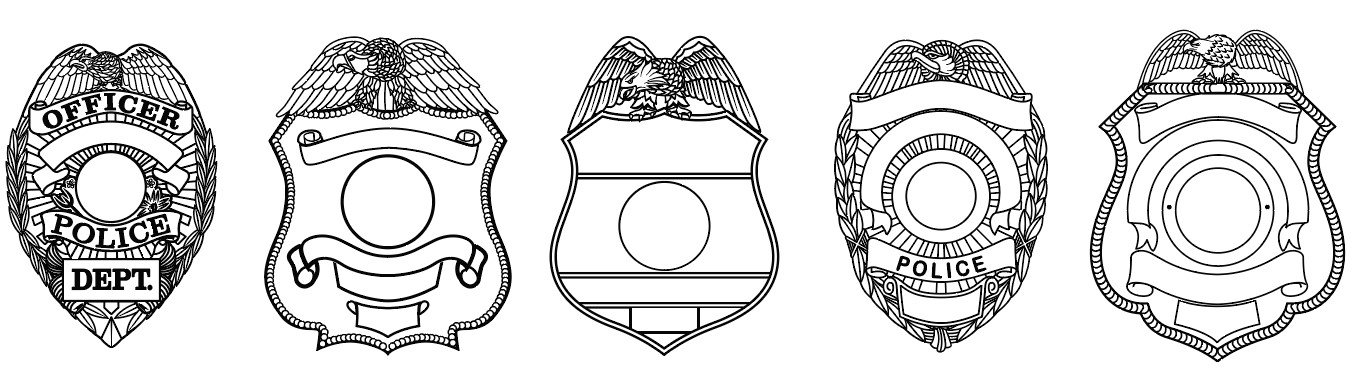 6-10 Police Badge Assortment SVG , Blank, Woodworking, Sheriff, Officer ...