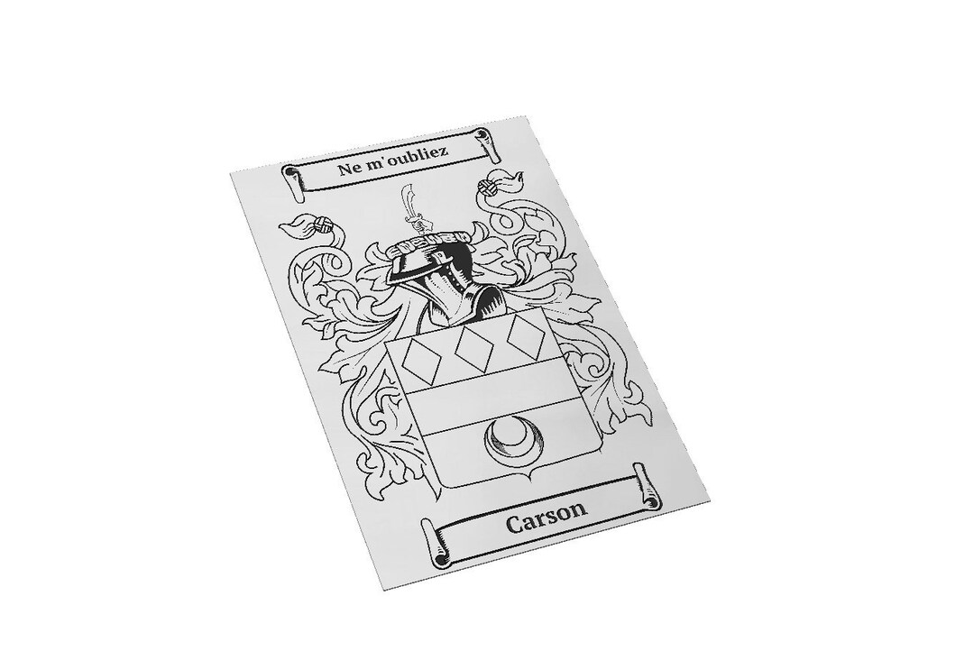 Carson Family Coat of Arms SVG, Lineage, Ancestors, Crest, Knight ...