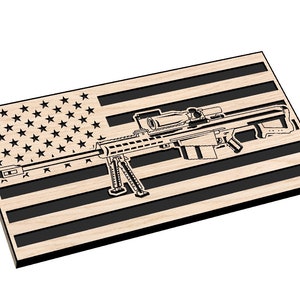 Barrett M82A1 Sniper American Flag SVG, Laser Cut CNC File - Etsy