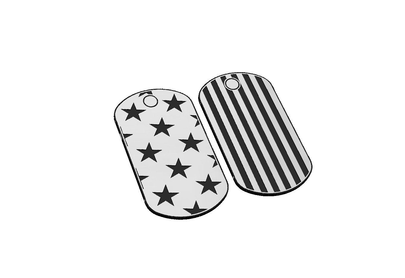 Stars and Stripes Dog Tags Separated SVG Veteran Military - Etsy