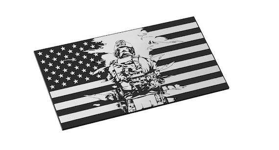 Tattered American Flag With Soldier Center Cut SVG USA - Etsy