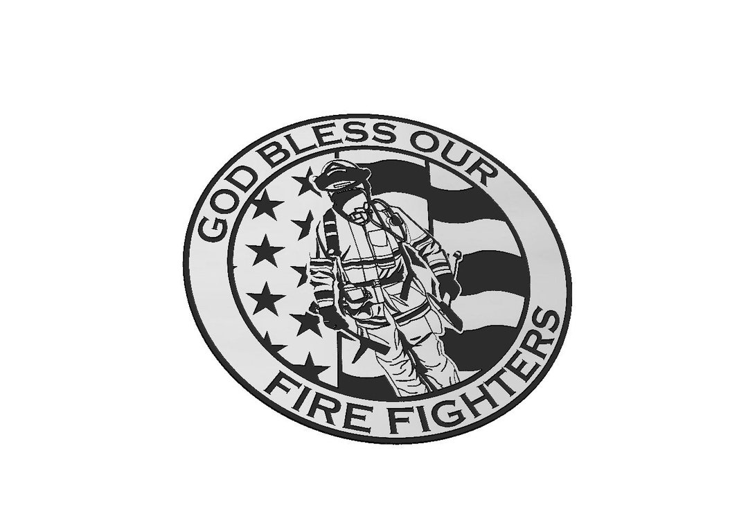 God Bless Our Firefighters American Flag Seal SVG, Fire Department, FD ...