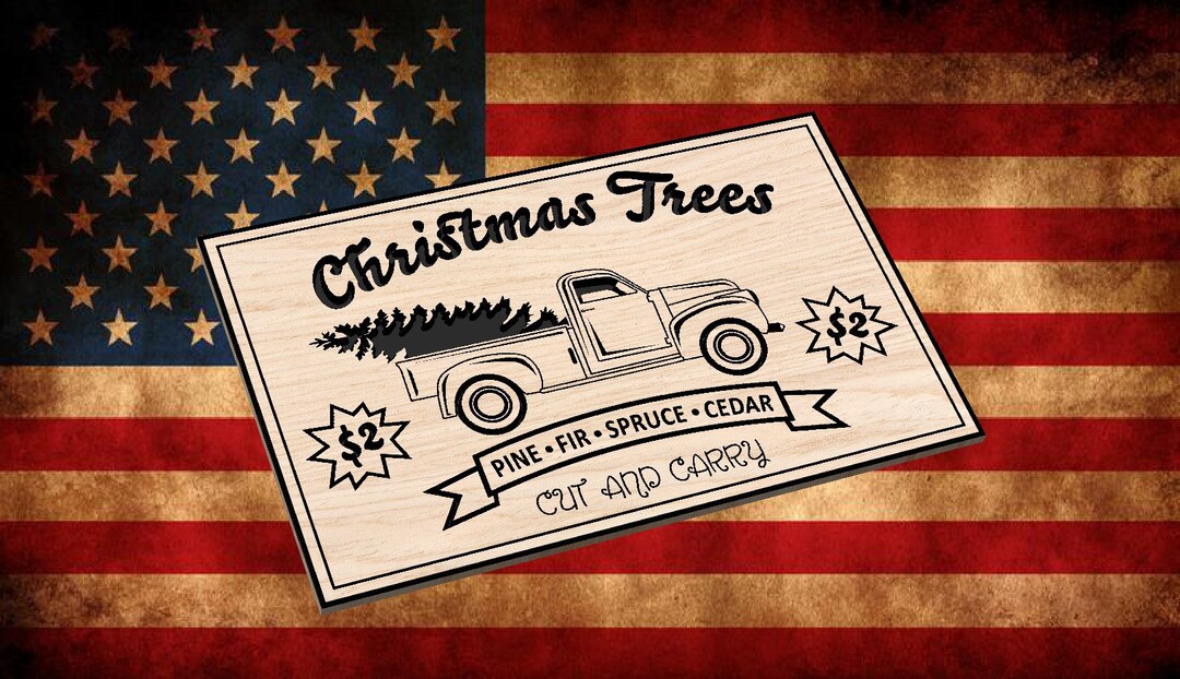 Old Truck With Christmas Trees Sign SVG, Classic Truck, Christmas ...