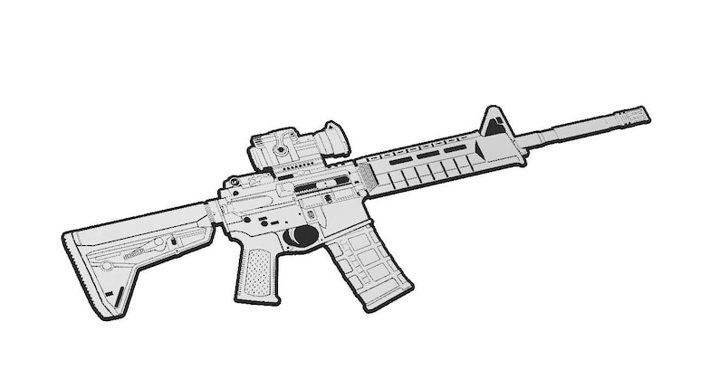 AR-15 Rifle SVG Assault Rilfe Gun Vector Laser Engraving | Etsy