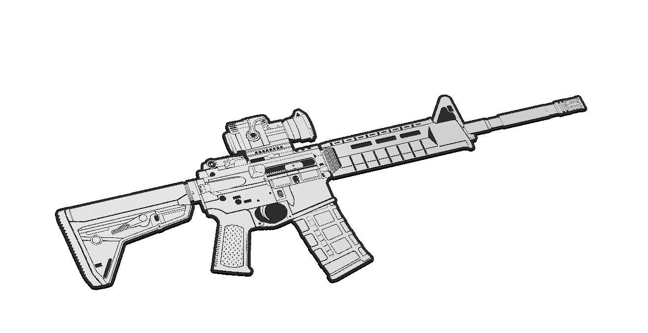 AR-15 Rifle SVG Assault Rilfe Gun Vector Laser Engraving - Etsy Canada