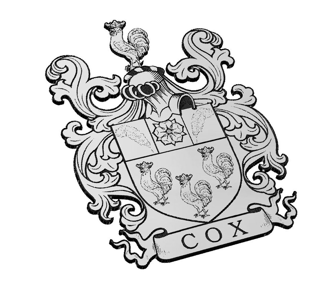 Cox Family Crest SVG Coat of Arms Lineage Heirloom | Etsy