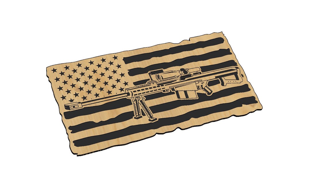Barrett M82A1 Sniper Rustic American Flag SVG, Laser Cut File - Etsy