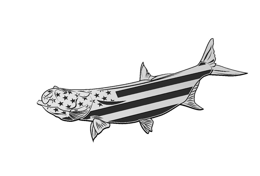Tarpon Fish American Flag SVG, USA, Deep Sea Fishing, Ocean, Patriot ...