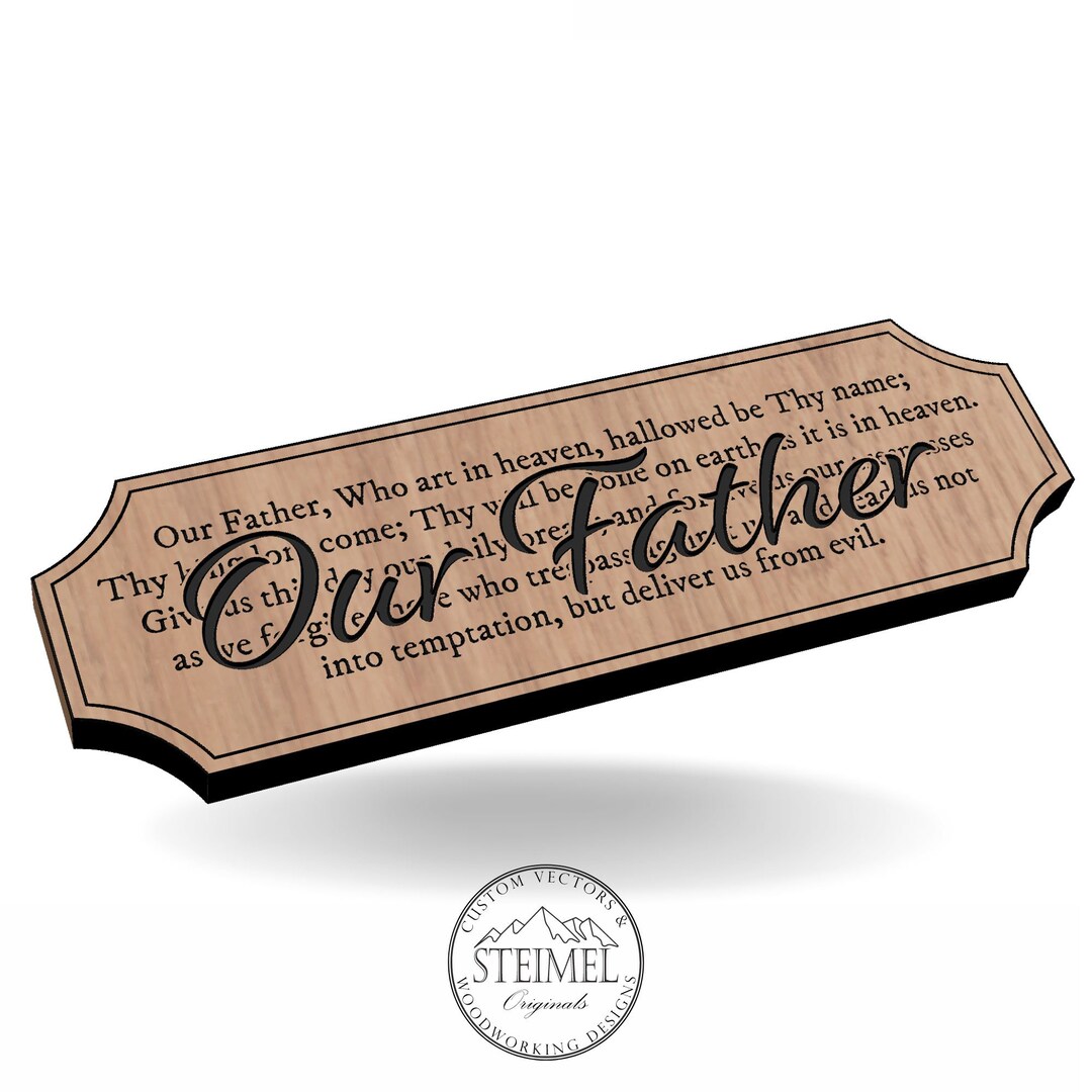 Our Father Prayer Sign Religious Christian Catholic SVG, Vector, Laser ...