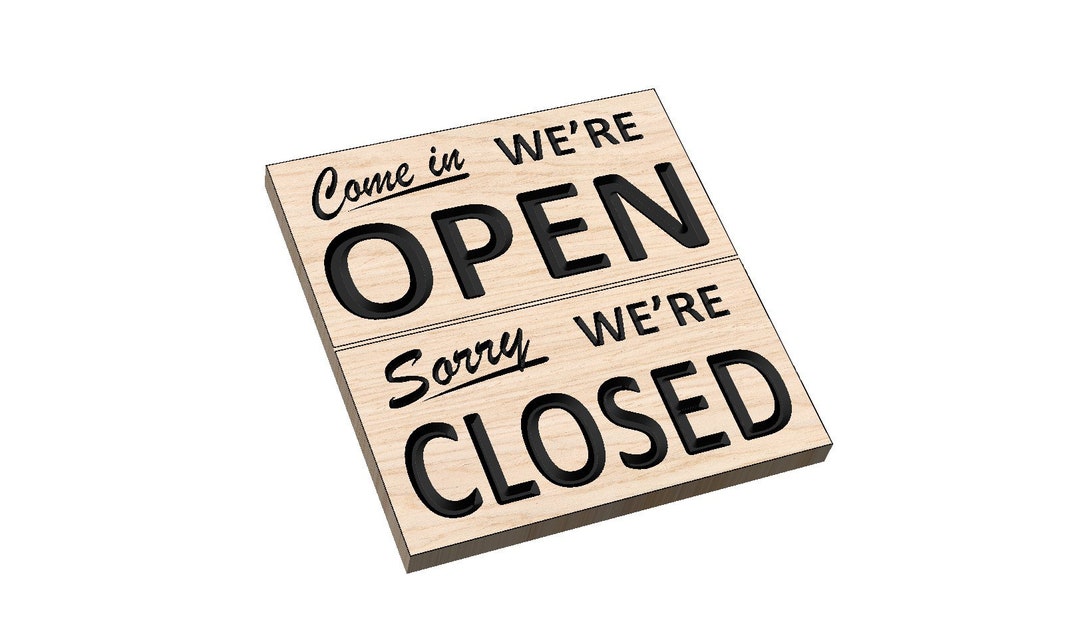 Open Close Business Sign SVG, Laser Cut File - Etsy