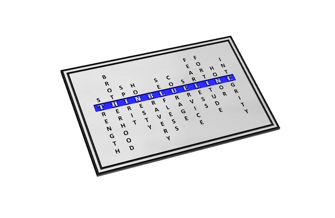 Thin Blue Line Crossword SVG, Law Enforcement Vector (digital Download ...