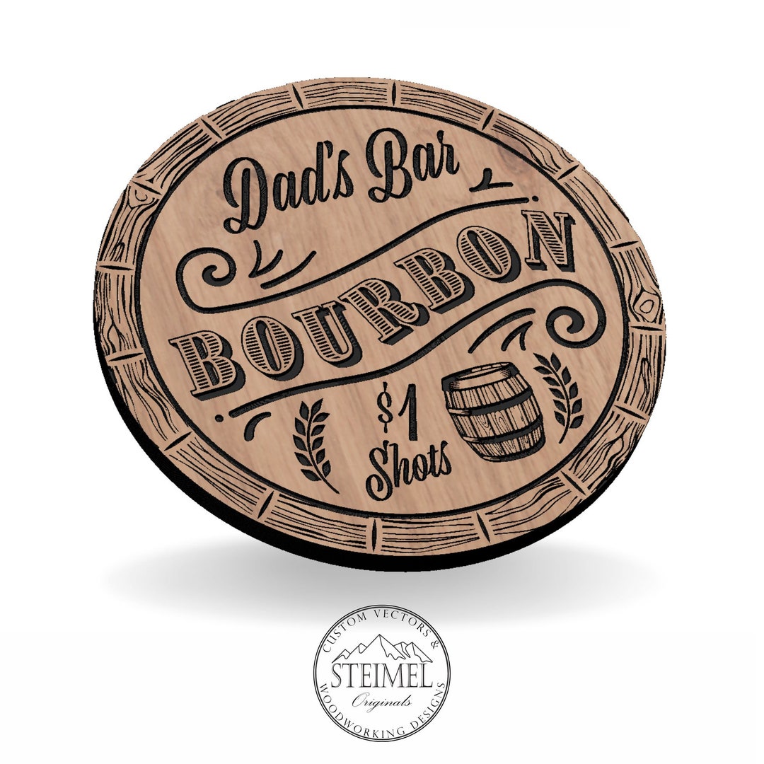 Dad's Bourbon Bar Sign SVG , Laser Engraving, CNC, Cricut - Etsy
