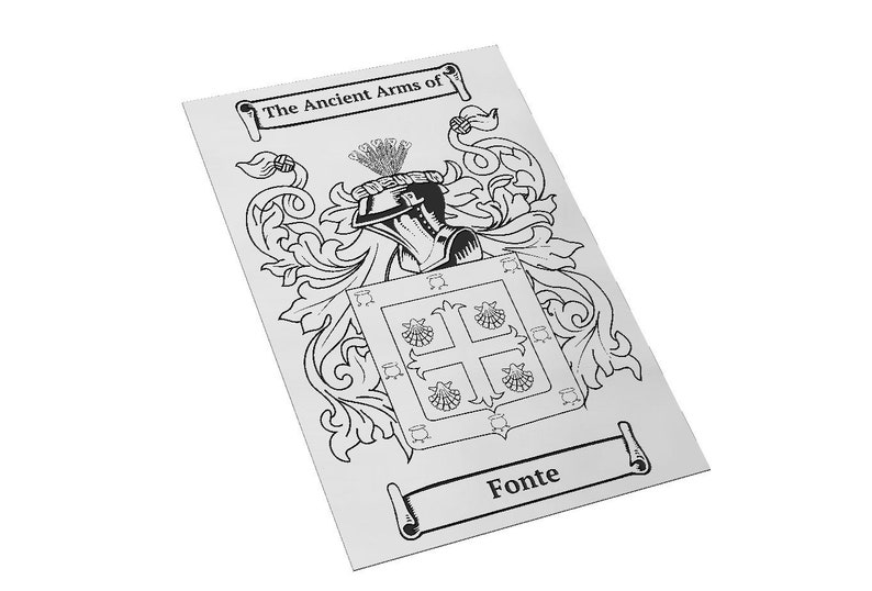 Fonte Family Coat of Arms SVG Lineage Ancestors Crest - Etsy
