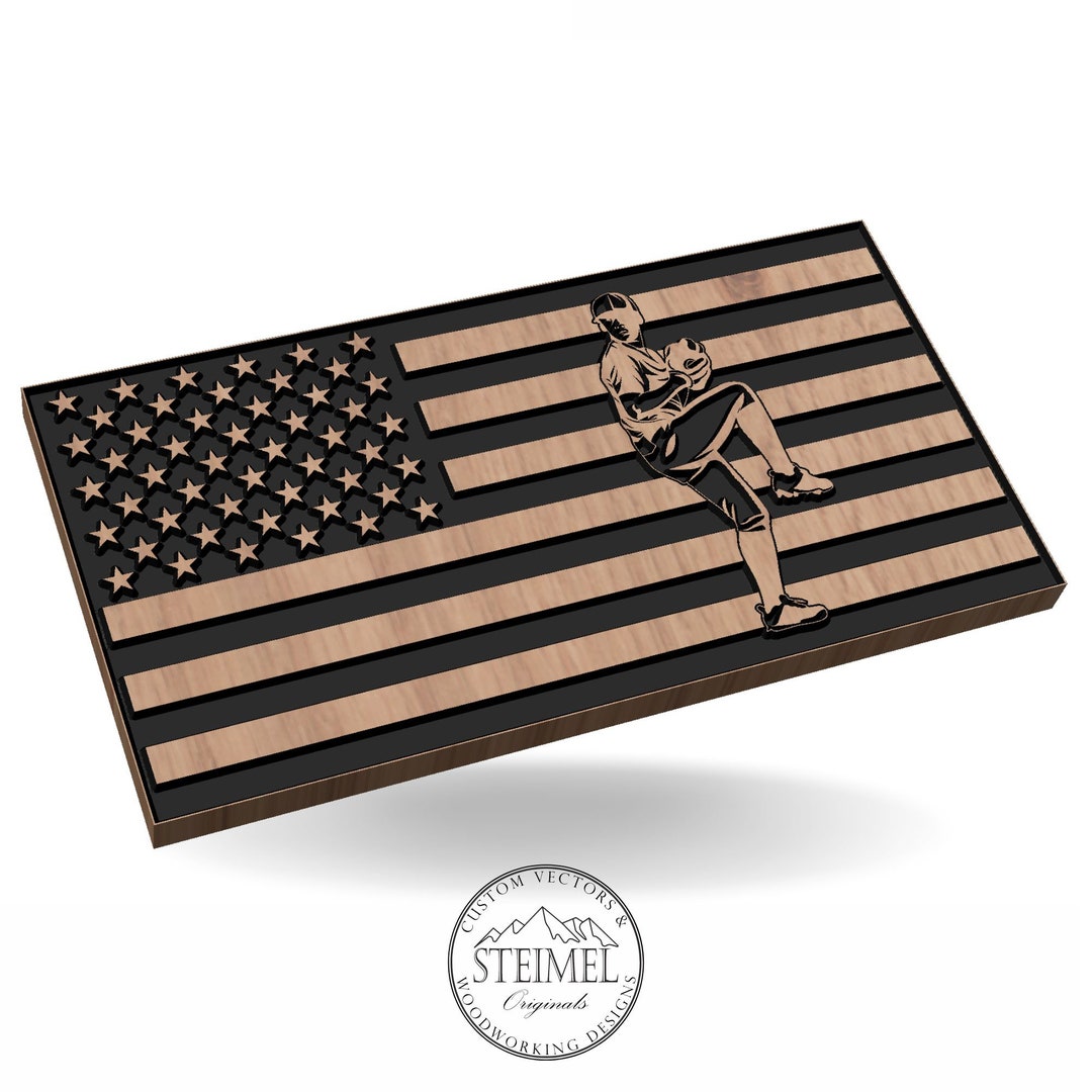 American Flag Baseball Pitcher, Vector, Laser Engraving, CNC, Cricut - Etsy