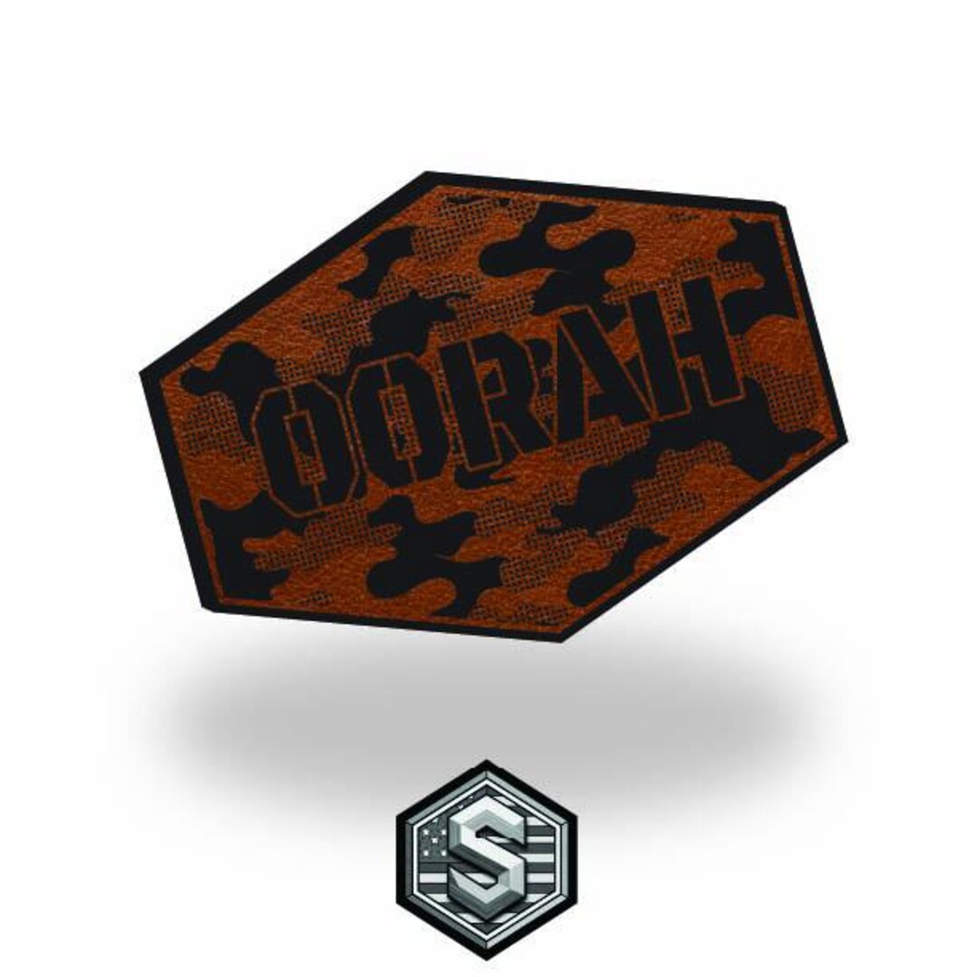 Oorah Hat Patch SVG Military Camo Hexagon Leather Template Laser Cut ...