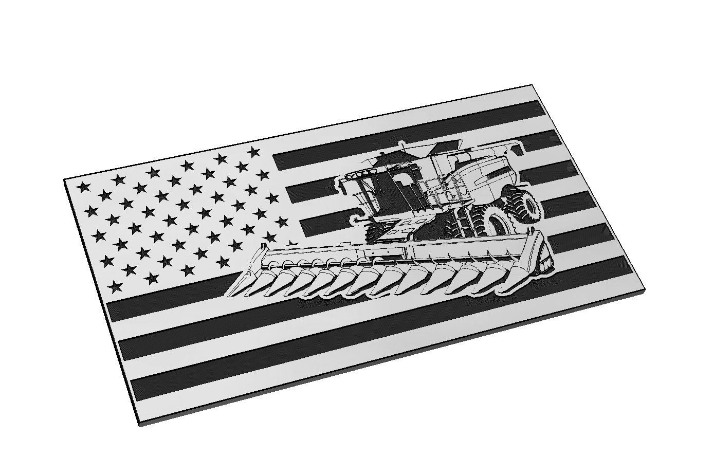 Combine Harvester American Flag SVG Farming Flag Farmer - Etsy Canada