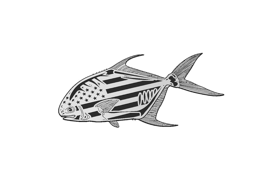 Permit Fish American Flag SVG, USA, Deep Sea Fishing, Ocean, Patriot ...