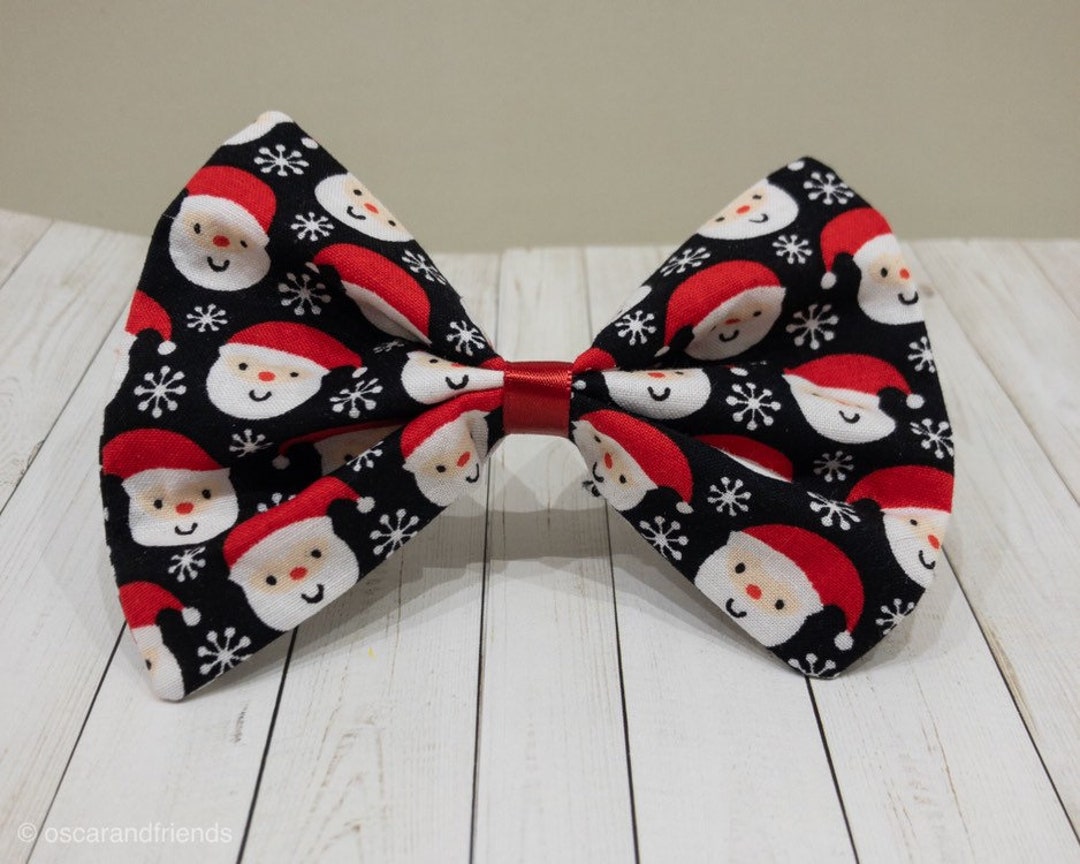 Christmas Santa Dog Bow Tie - Holiday Dog Neckwear - Holiday Festive ...