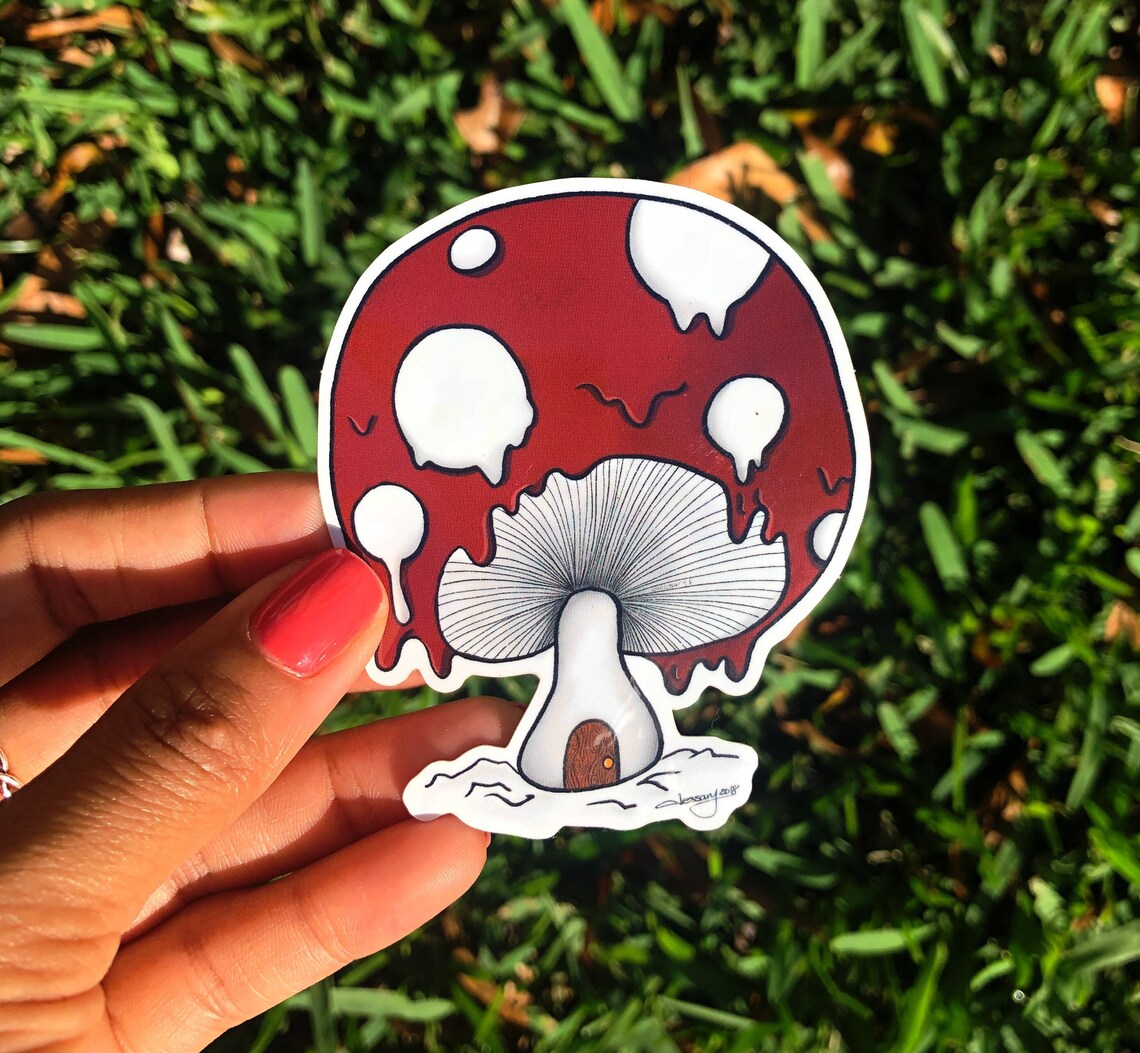 Mellow Mushroom Sticker / Mushroom Sticker / Glossy Sticker/ Laptop ...