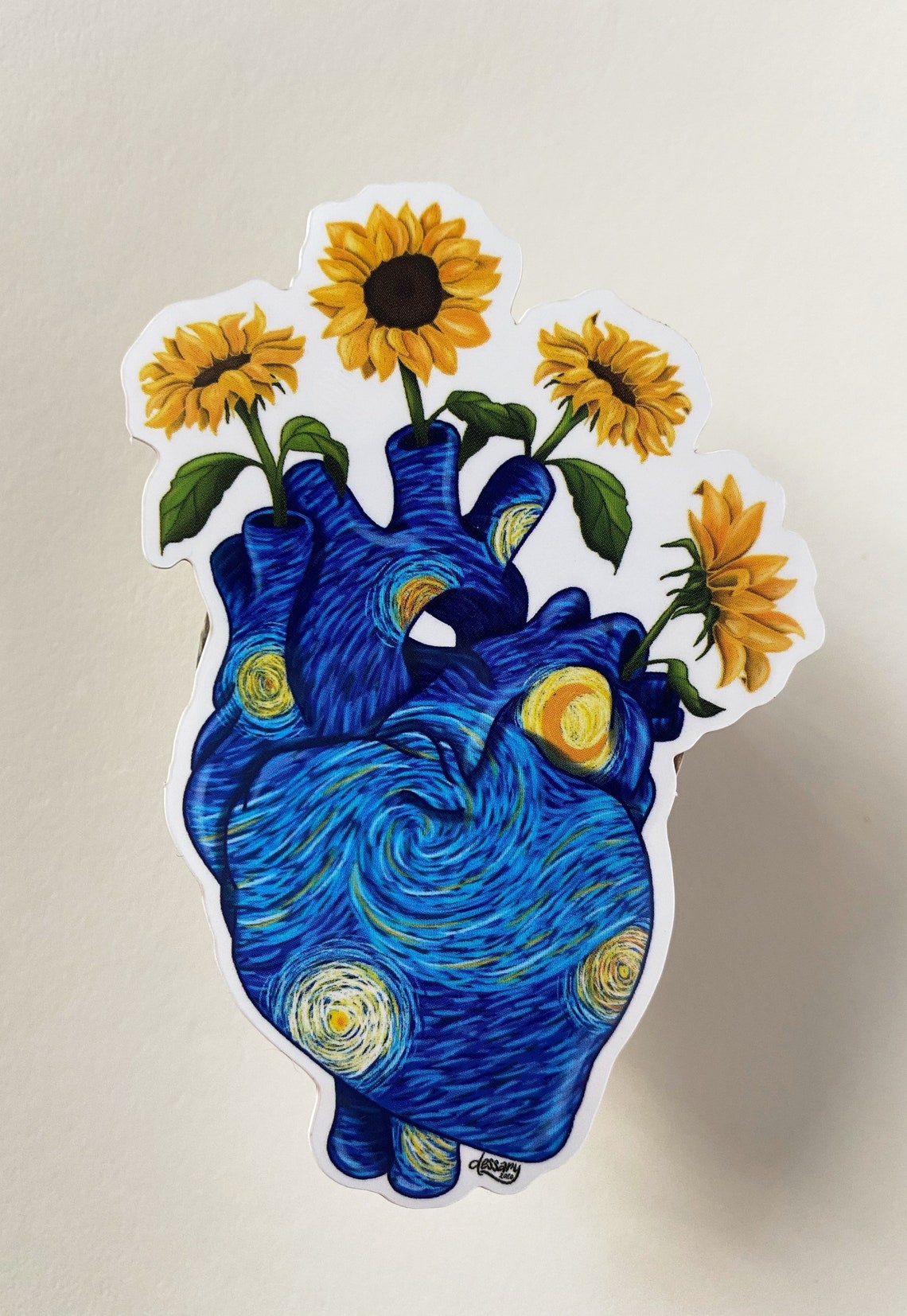 Starry Night Heart Sticker/ Starry Night Sticker / Weather | Etsy