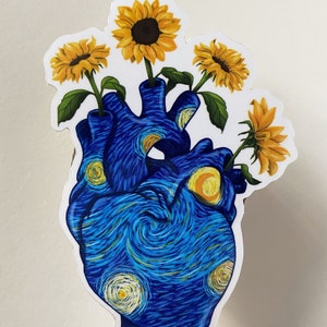 Starry Night Heart Sticker/ Starry Night Sticker / Weather Proof ...