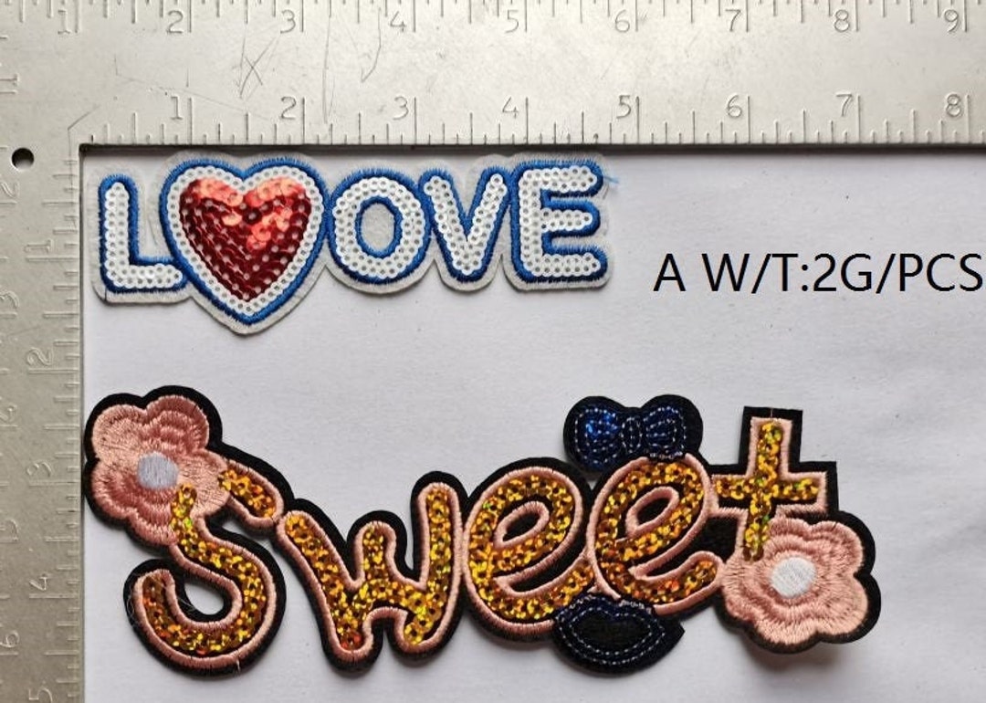 WORD Sequin Patches DIY Craft - Etsy