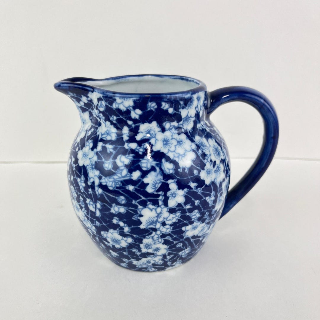 Victoria Ware Small Blue and White Ironstone Pitcher - Etsy